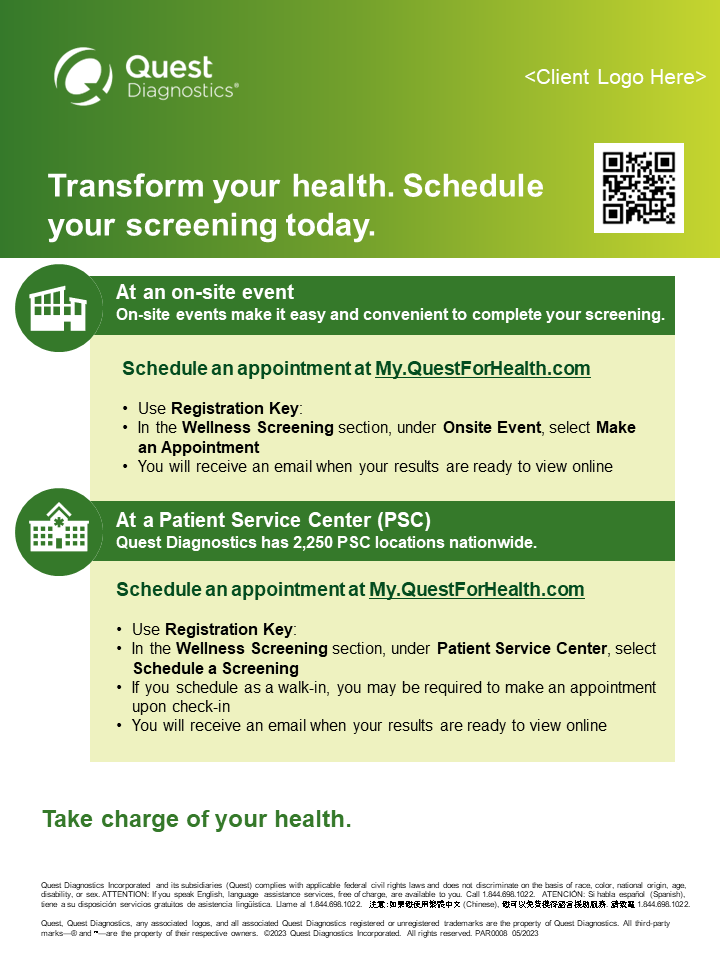 Quest Diagnostics - Custom Marketing Material Request